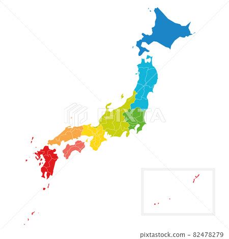 Colorful Political Map Of Japan Administrative Stock Illustration PIXTA