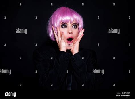 Shocked Face Of Surprised Young Woman Funny Female Shocked Face