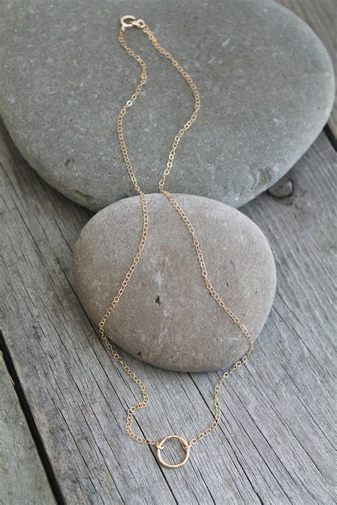 Gold Eternity Circle Necklace 14k Gold Filled Layering Etsy