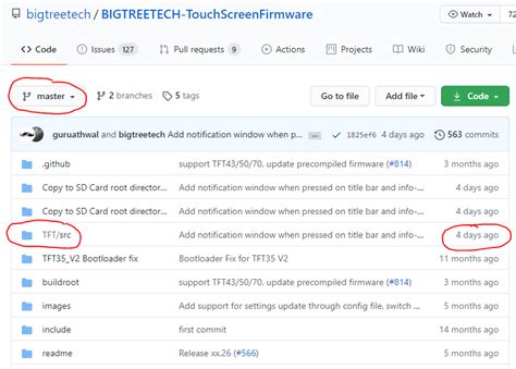 Q Where I Can Find Last Source · Issue 1105 · Bigtreetechbigtreetech Touchscreenfirmware