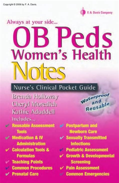 Davis Ob Peds Notes Clinical Pocket Guide By Prettylady87 Via