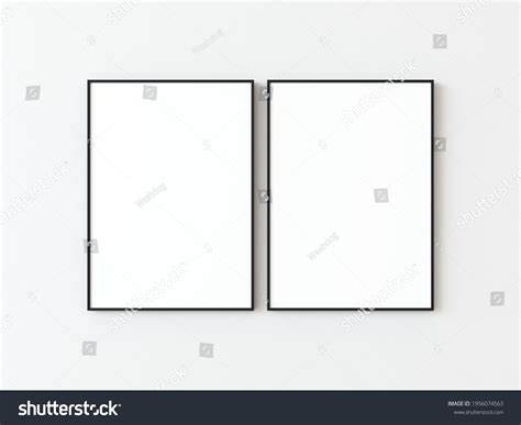 Two Black Thin Rectangular Horizontal Frames Stock Illustration