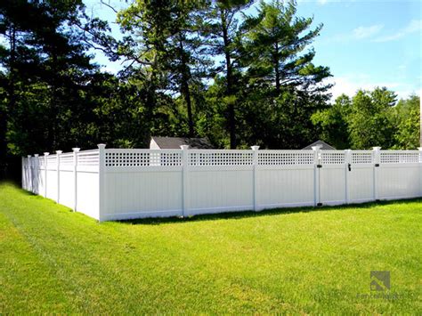 China PVC Semi Privacy Fence With Square Lattice Top FM Manufacturer And Supplier Fencemaster
