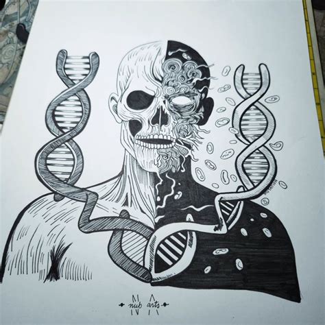 Nub Arts On Instagram Inktober52 Mutation Art Arte Inktober