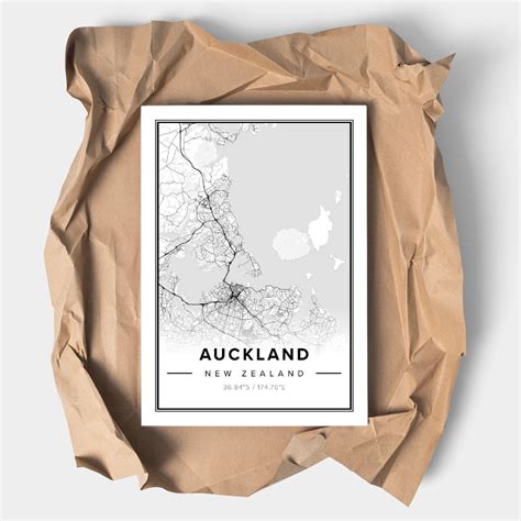 Waitakere Print Street Map Decor D600v4 Waitakere Map Poster Wall Art