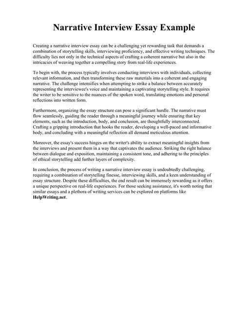 Narrative Interview Essay Examplepdf