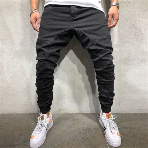 Mens Casual Multi Pockets Drawstring Elastic Waist Cargo Pants