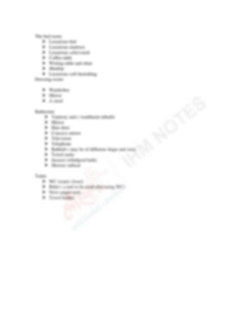 SOLUTION Ihm 1st Sem Notes Hk Layout Of Guest Rooms Studypool