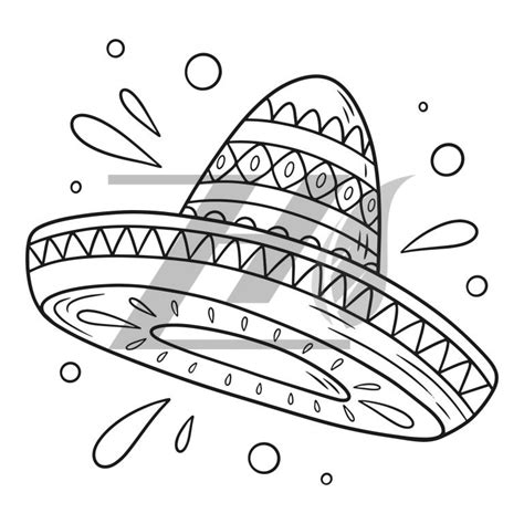 دانلود وکتور تصویر رنگ آمیزی کلاه مکزیکی دانلود رایگان فایل لایه باز