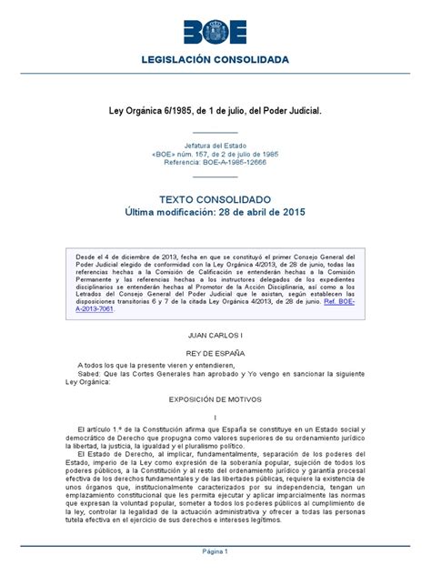 Ley OrgÁnica Del Poder Judicial Jurisdicción Principios éticos