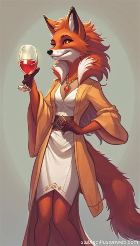 Furry Female Fox With Thick Thighs Covered With Complex Random Glitch
