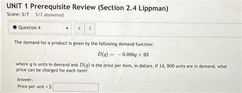 Solved Unit 1 ﻿prerequisite Review Section 2 4