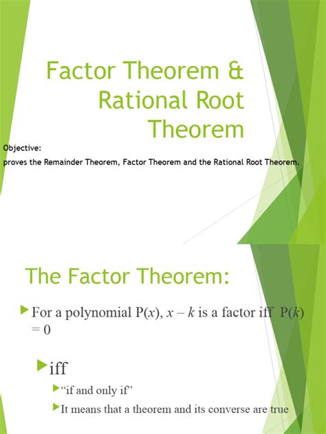G10 Math Q1 Week 6 Factor Theorem Pdf Factorization Polynomial