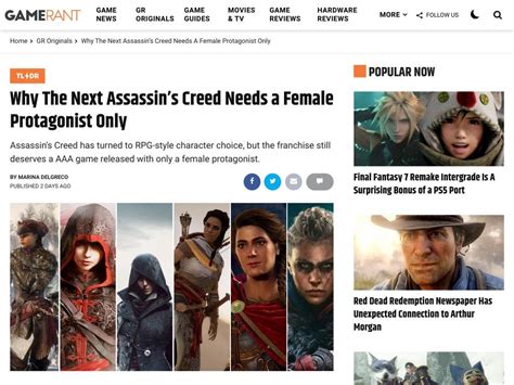 Why The Next Assassins Creed Needs A Female Protagonist Only It
