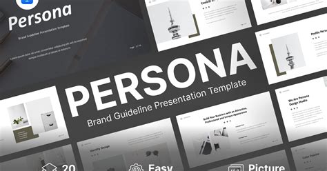 Шаблон Keynote Persona — руководство по бренду Шаблоны презентаций Включая брендинг и запуск