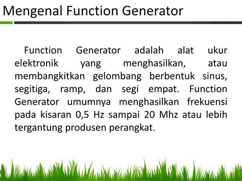 Ppt Fungsi Cara Kerja Dan Implementasi Function Generator