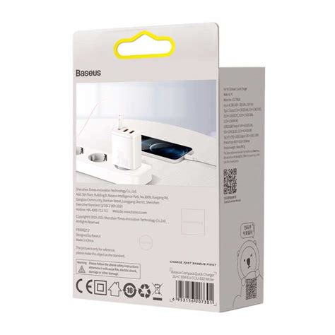 Baseus Compact Quick Wall Charger 30W (CCXJ-E02) - захранване за ел ...