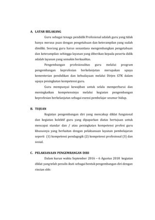 Laporan Pengembangan Diri PDF