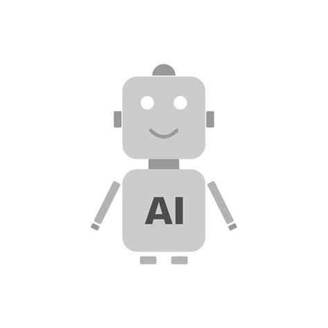 Illustration Of A Cute Ai Artificial Intelligence Gray Robot 55658917