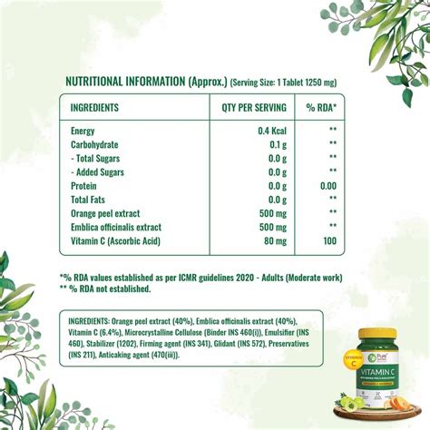 Pure Nutrition Vitamin C 1250 Mg 60 Tablets Price Uses Side Effects