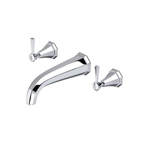 Traditional Three Hole Bath Set With Low Profile Spout And Lever Or