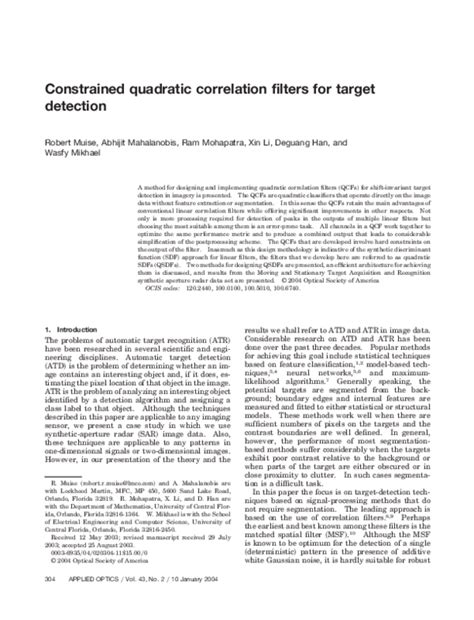 pdf constrained quadratic correlation filters for target detection