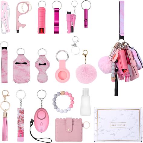 amir safety keychain set for women wristlet strap keychain with