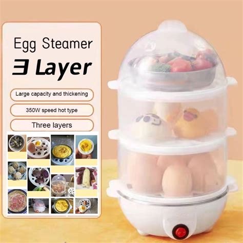 3 Layer Electric Steamer Egg Steamer Siomai Steamer Multifunction Food