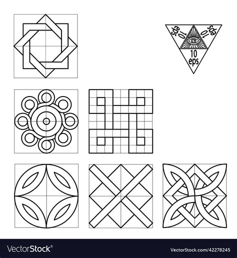 Impossible Geometry Symbols Set Royalty Free Vector Image