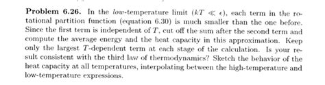 Problem In The Low Temperature Limit Chegg