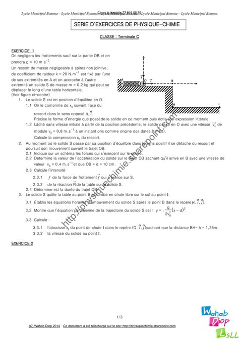 Révision n GSEM Physique Chimie au lycée par Wahab Diop
