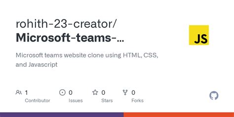 github rohith 23 creator microsoft teams website clone microsoft