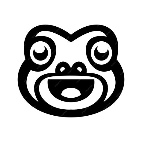 귀여운 개구리 마스코트 로고 라인 아트 디자인 일러스트 프리미엄 벡터