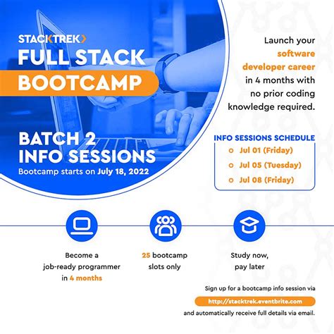 Launch Your Software Developer Career Join StackTrek Full Stack Bootcamp Batch Info Session