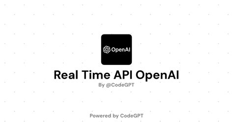 Real Time Api Openai Codegpt