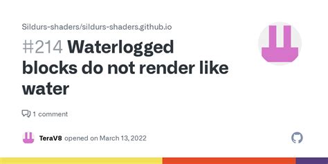 Waterlogged Blocks Do Not Render Like Water · Issue 214 · Sildurs Shaderssildurs Shaders