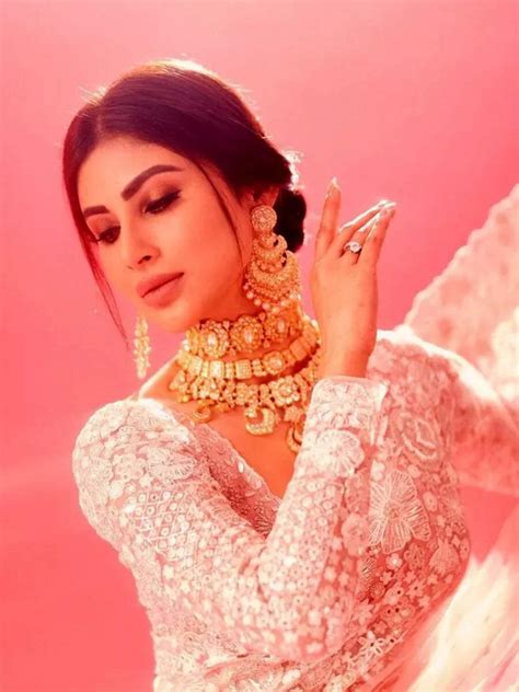 Mouni Roy Desi Diva In Embellished Sarees Times Of India