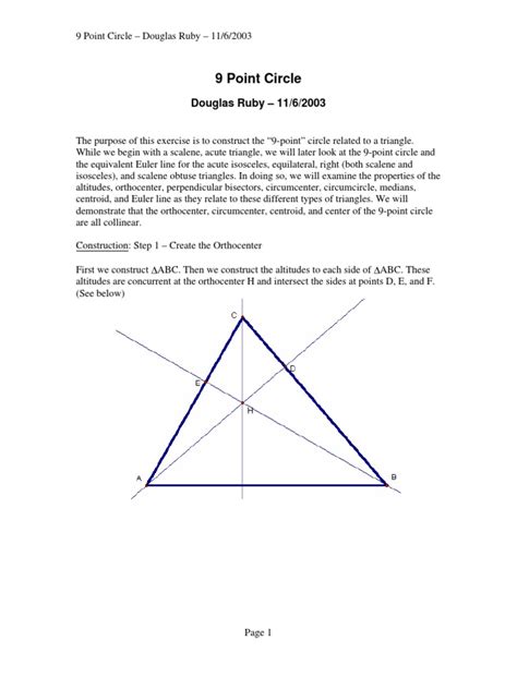 9 Point Circle Pdf Triangle Elementary Geometry