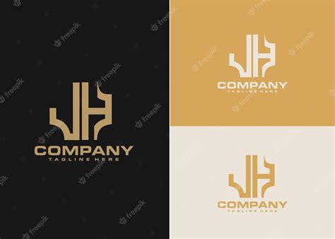 Premium Vector Modern Monogram Initial Letter Jh Logo Design Template