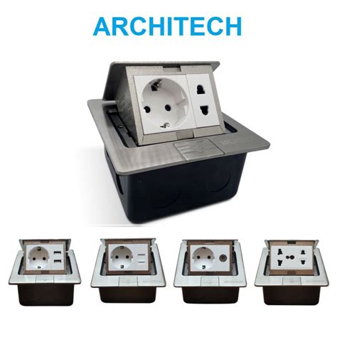 Stop Kontak Lantai Colokan Tanam Silver Universal Usb Architech