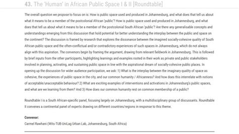 Tariq Toffa On Linkedin Im Looking Forward To Discussing The ‘human In African Public Space…