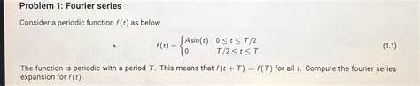 Solved Problem 1 Fourier SeriesConsider A Periodic Function Chegg