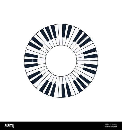 Piano Circle Keyboard Icon Flat Color Design Vector Illustration