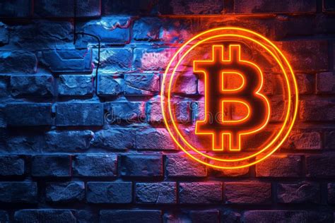 Bitcoin Digital Crypto Currency Glowing Neon Symbol Stock Image Image
