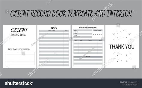 Client Record Book Template L Interior Stock Vector Royalty Free