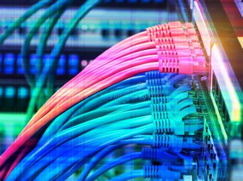 Network Cables Connected To Switch Stock Photo Image Of Group Exclusive