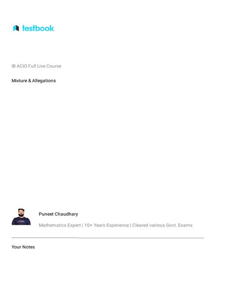 Mixture And Allegations Notes Pdf