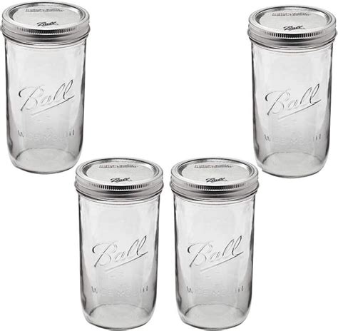 Ball Mason Jar 24 Oz Wide Mouth Clear 4 Pack Kitchen