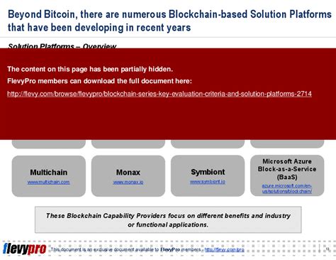 Ppt Blockchain Series Key Evaluation Criteria And Solution Platforms