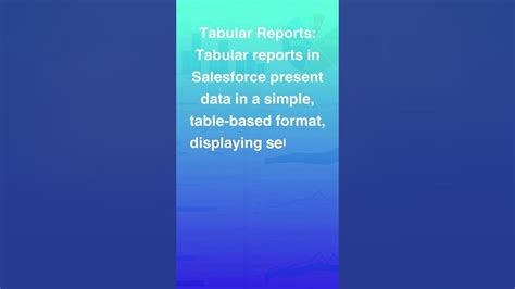 Tabular Reports In Salesforce Shorts Video Shorts Salesforceshorts